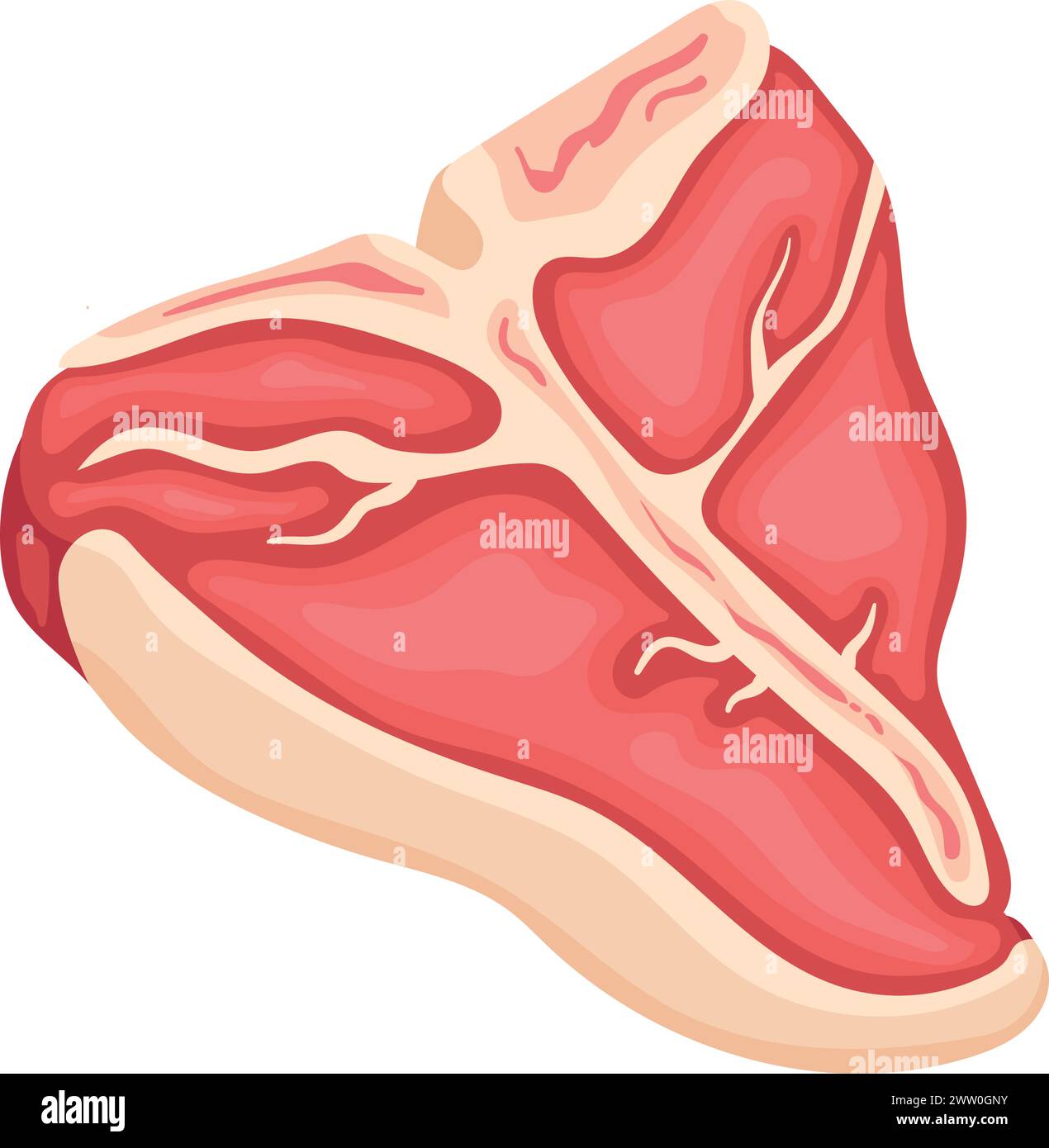 Sirloin steak. Freash raw pork cartoon icon Stock Vector Image & Art ...