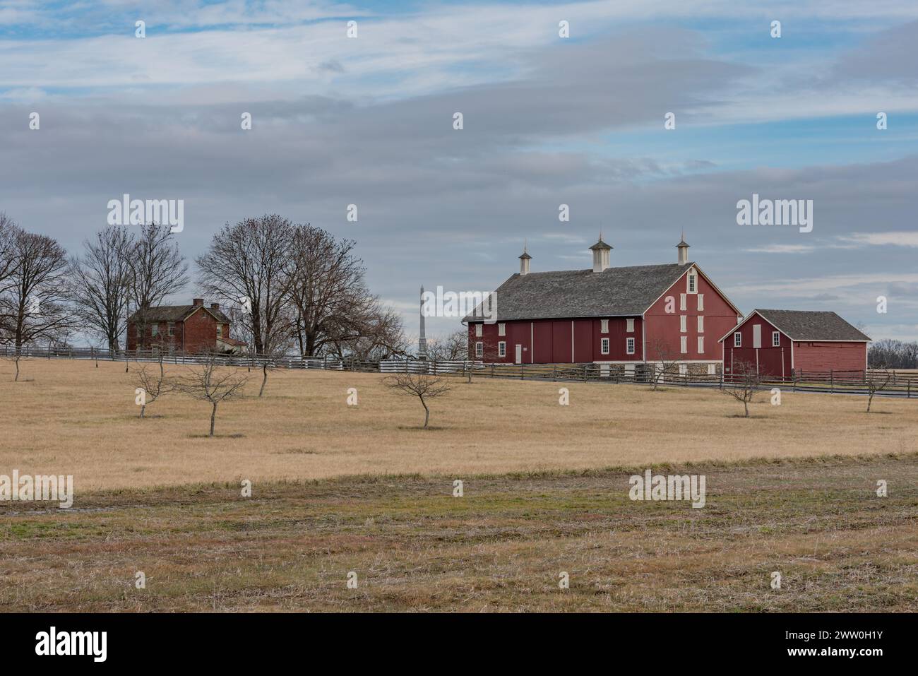The Codori Barn and Sherfy House from the Fields of Picketts Charge ...