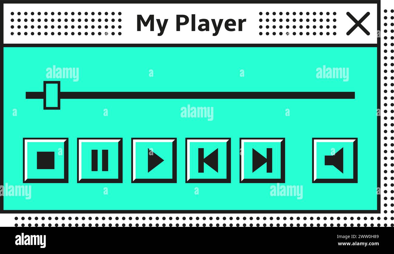 Old pc media player window in retro style Stock Vector Image & Art - Alamy