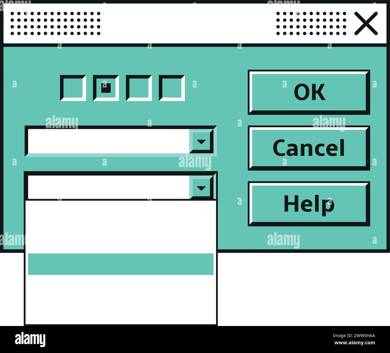 Retro pc message window. Vintage interface element Stock Vector Image & Art - Alamy