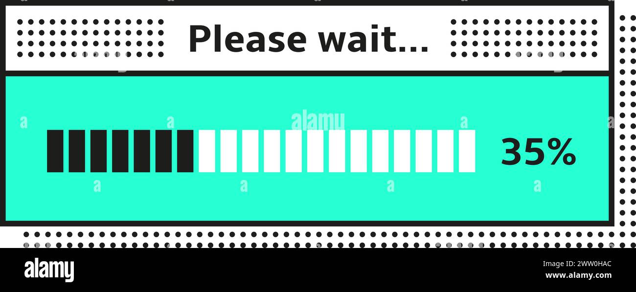 Retro popup window with progress bar. Interface frame Stock Vector ...