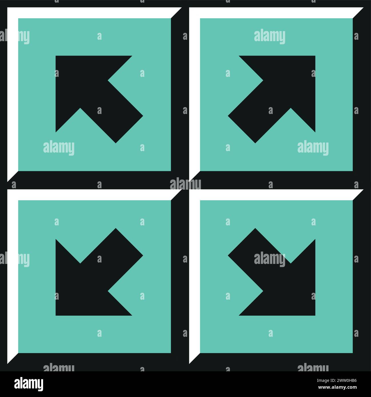 Retro pc arrow button. Trendy interface element Stock Vector Image ...