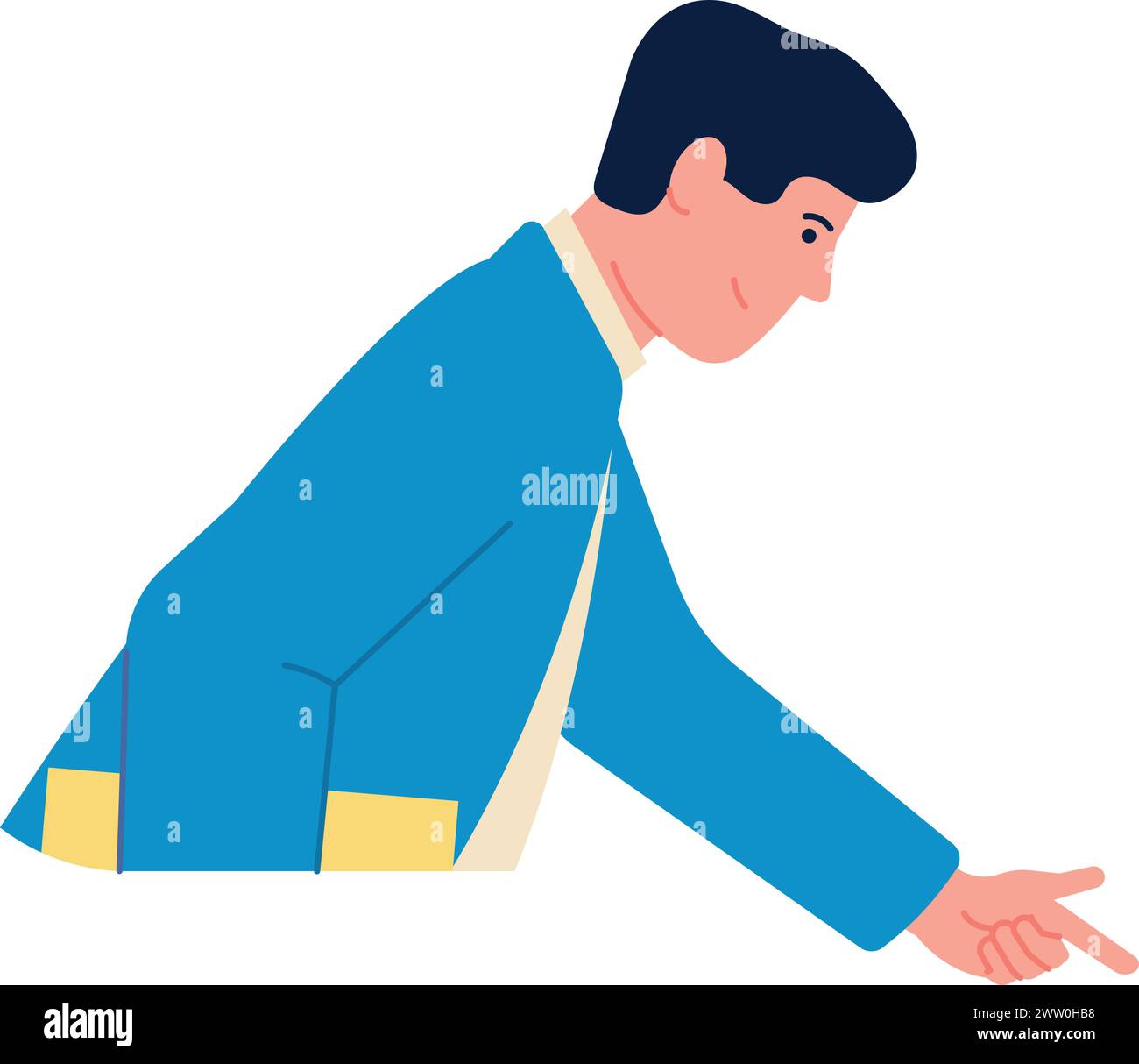 Young happy businessman push Stock Vector Images - Alamy