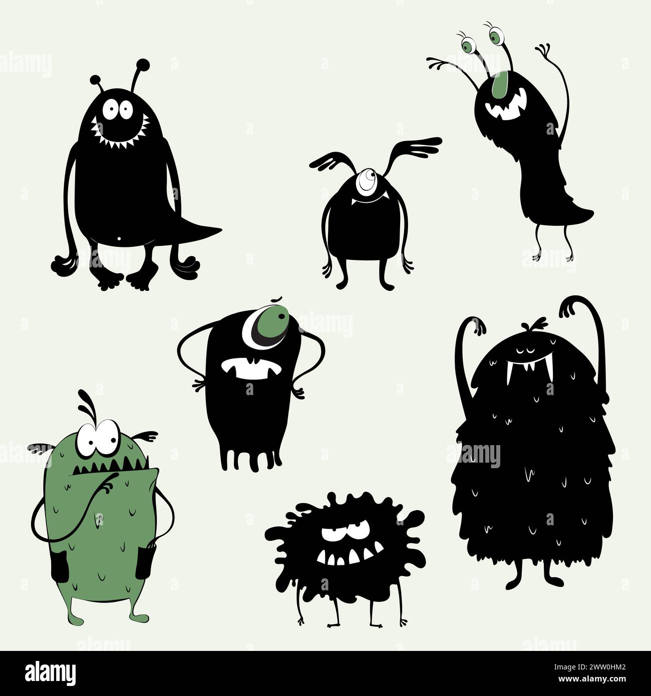 Vector illustrated cartoon monsters Stock Vector Image & Art - Alamy