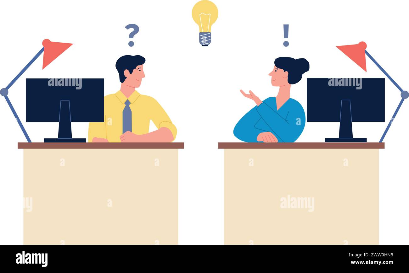 Office employees discuss Stock Vector Images - Alamy