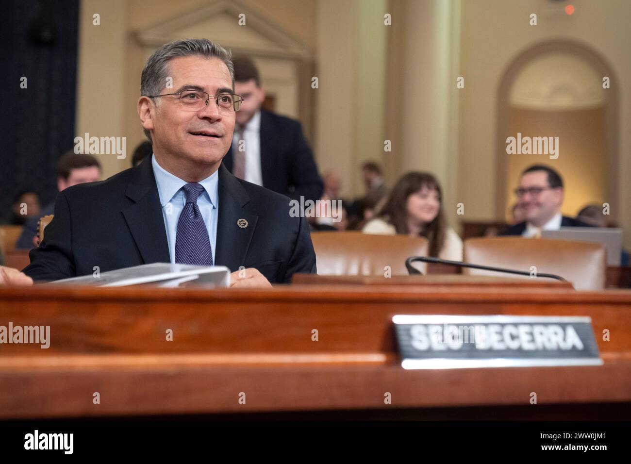 Health and Human Services Secretary Xavier Becerra attends a hearing of ...