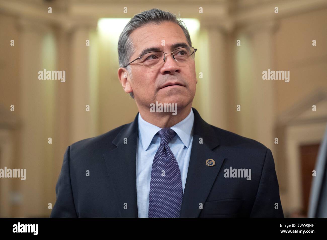 Health and Human Services Secretary Xavier Becerra attends a hearing of ...
