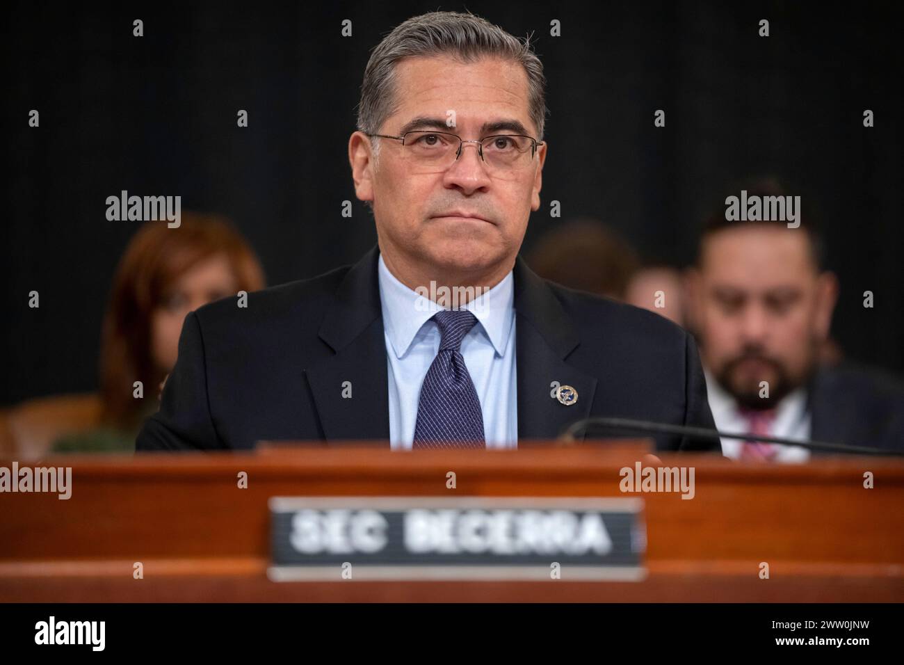 Health and Human Services Secretary Xavier Becerra attends a hearing of ...
