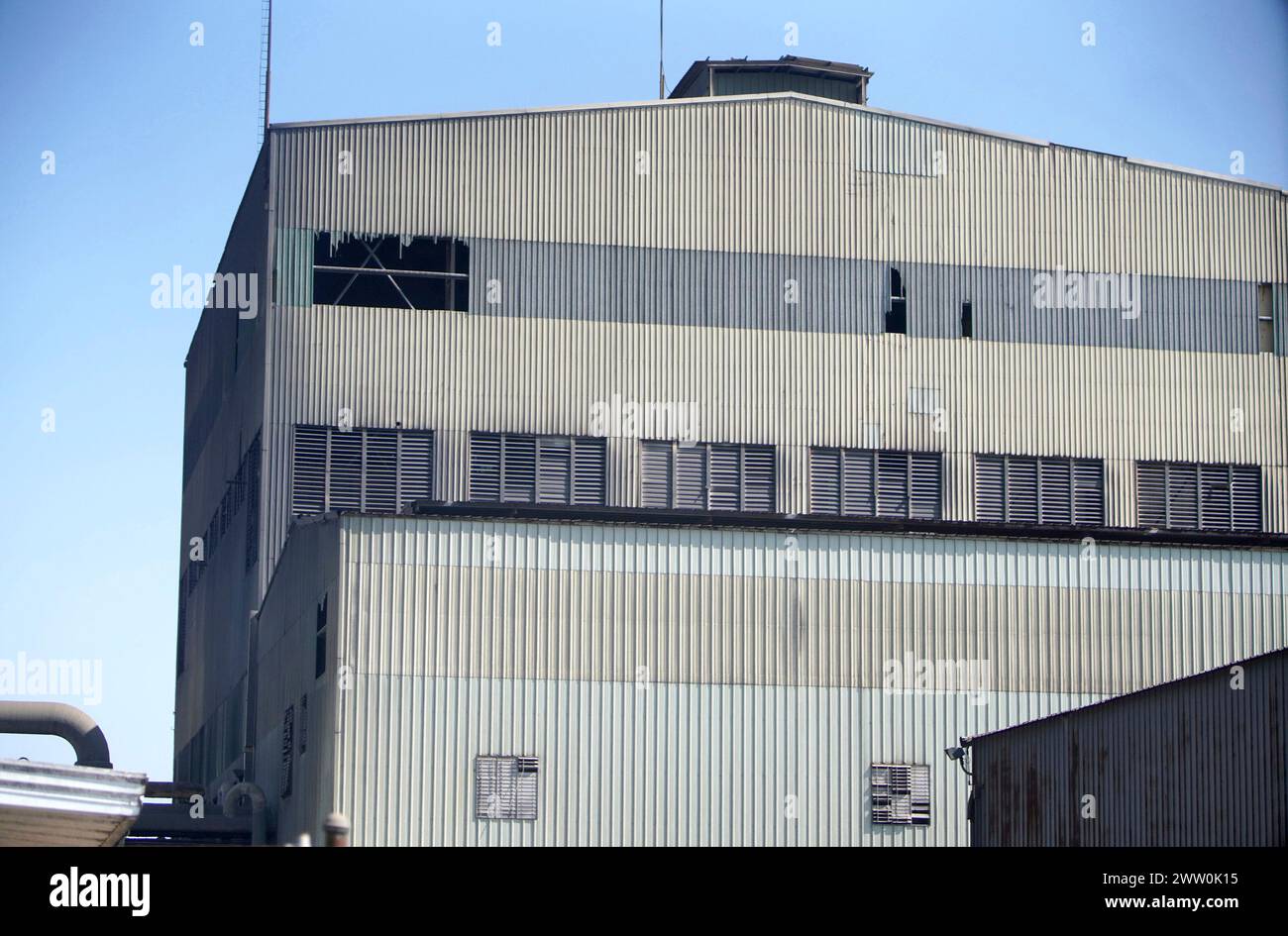 Building at the W.R. Cowley Sugar House stand as sugar cane processing ...