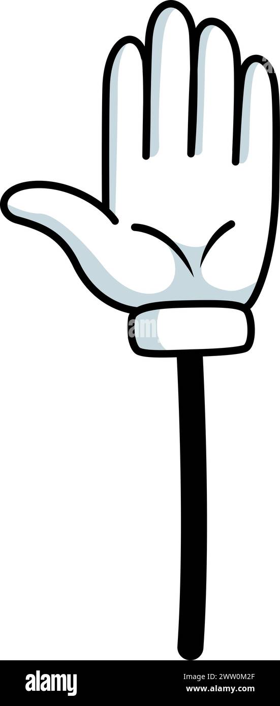 Lifting hand gesture. Comic palm. Retro style Stock Vector Image & Art ...