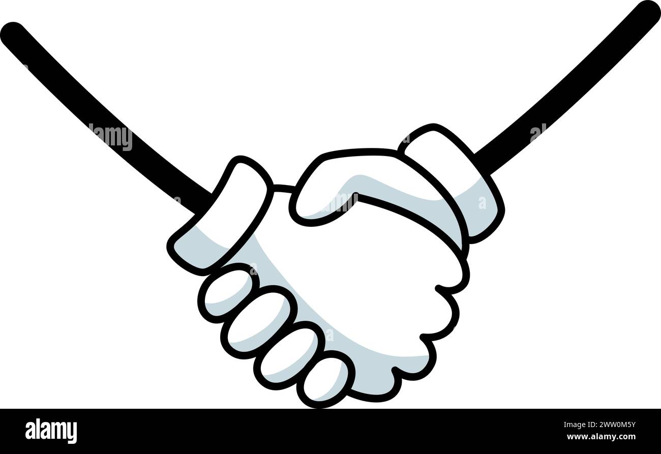 Handshake icon. White glove hands shakes together Stock Vector Image ...