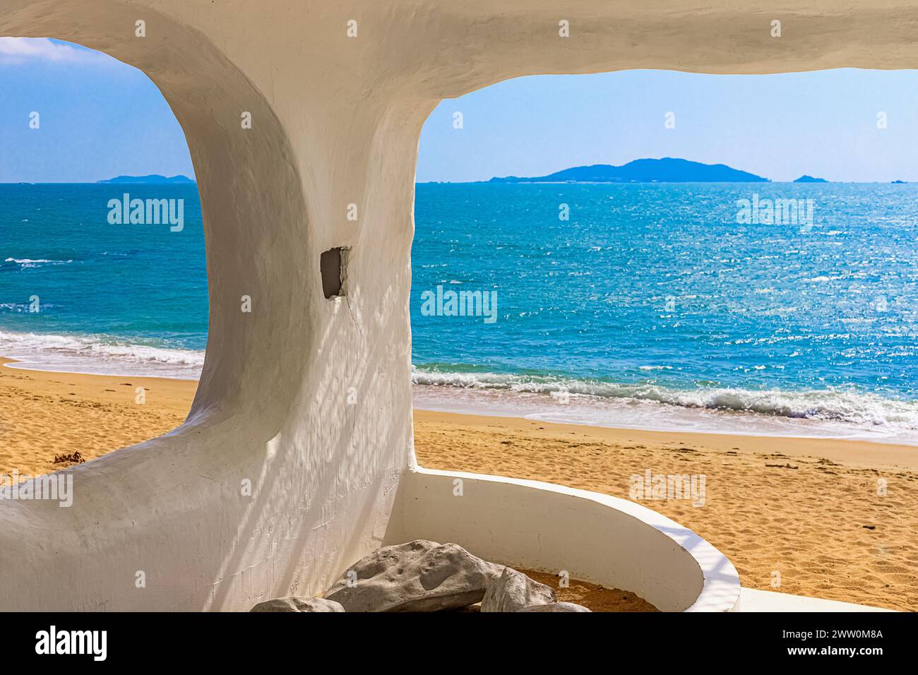 Beach at World's End Park, Sanya, China. View of the beautiful beach ...