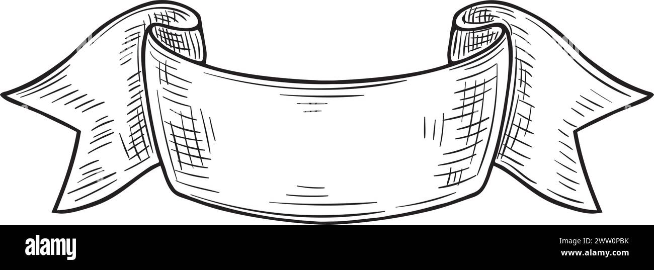 Vintage banner flag engraving. Retro ribbon label Stock Vector Image & Art - Alamy