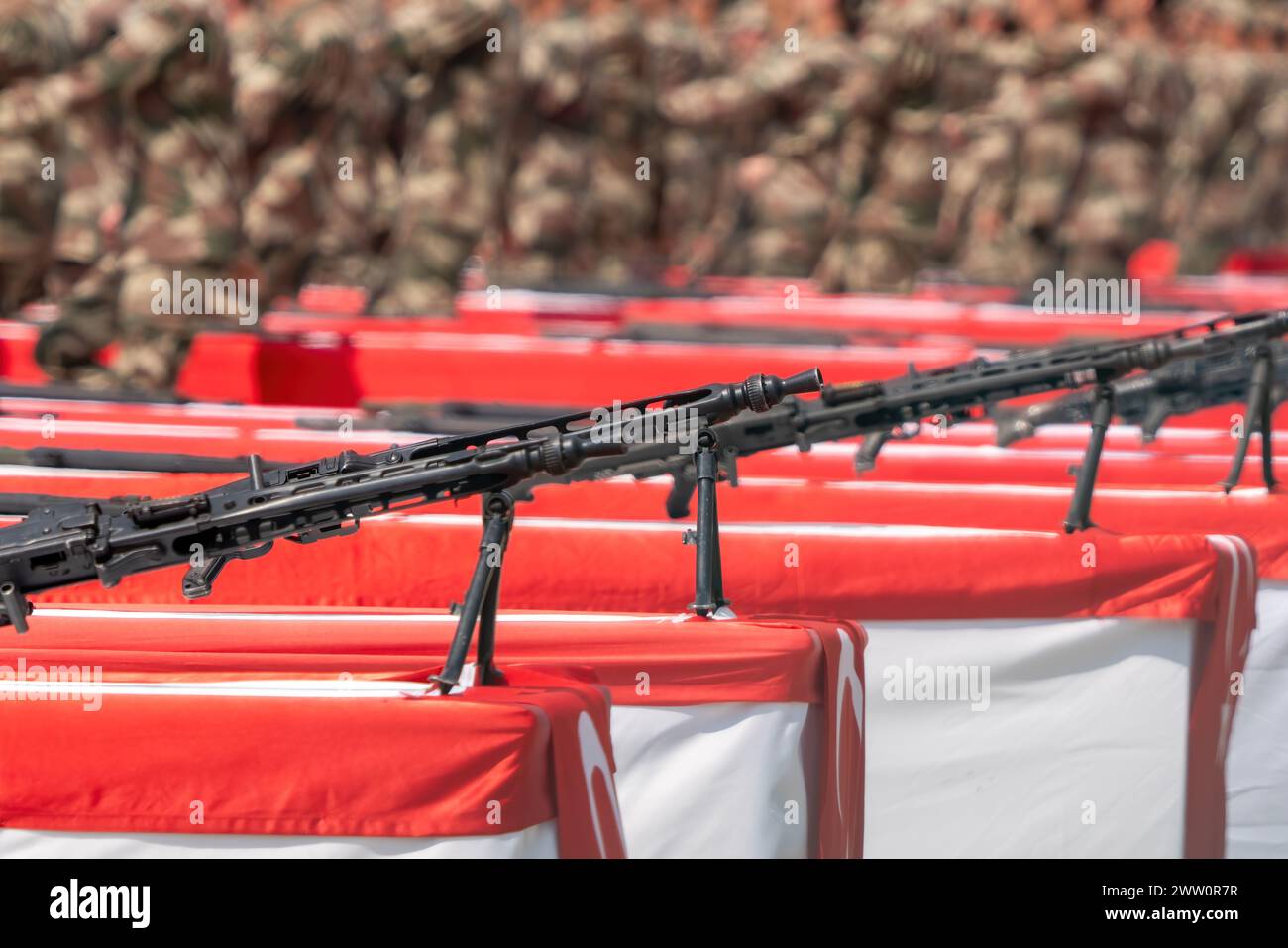 Turkish soldiers taking the oath at the military swearing-in ceremony ...
