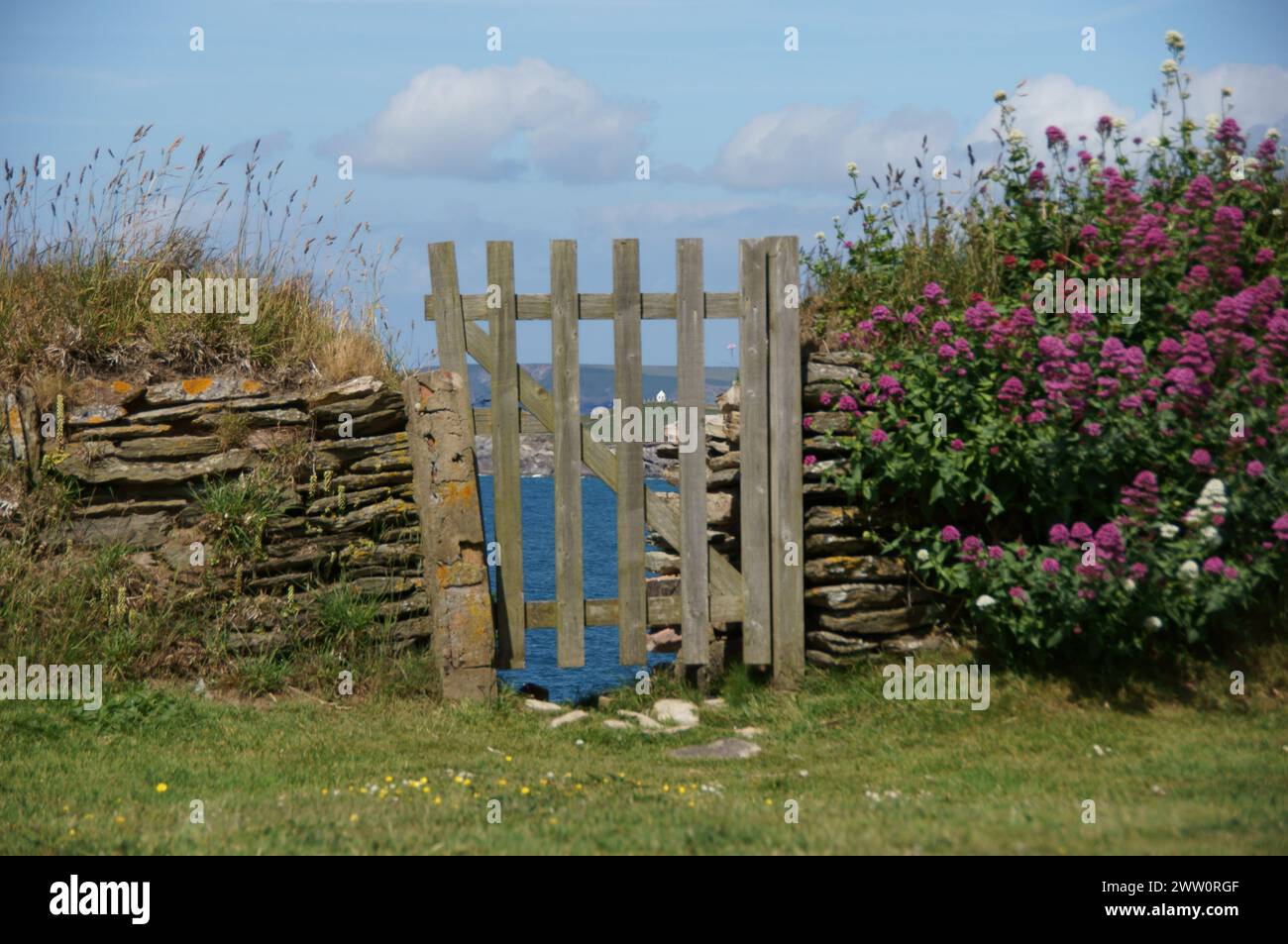 AN old wooden gate leading to the beach in Devon Stock Photo - Alamy