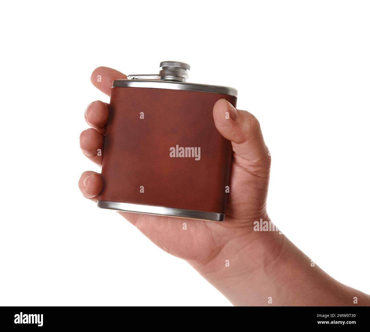 Male hand holding hip flask hi-res stock photography and images - Alamy