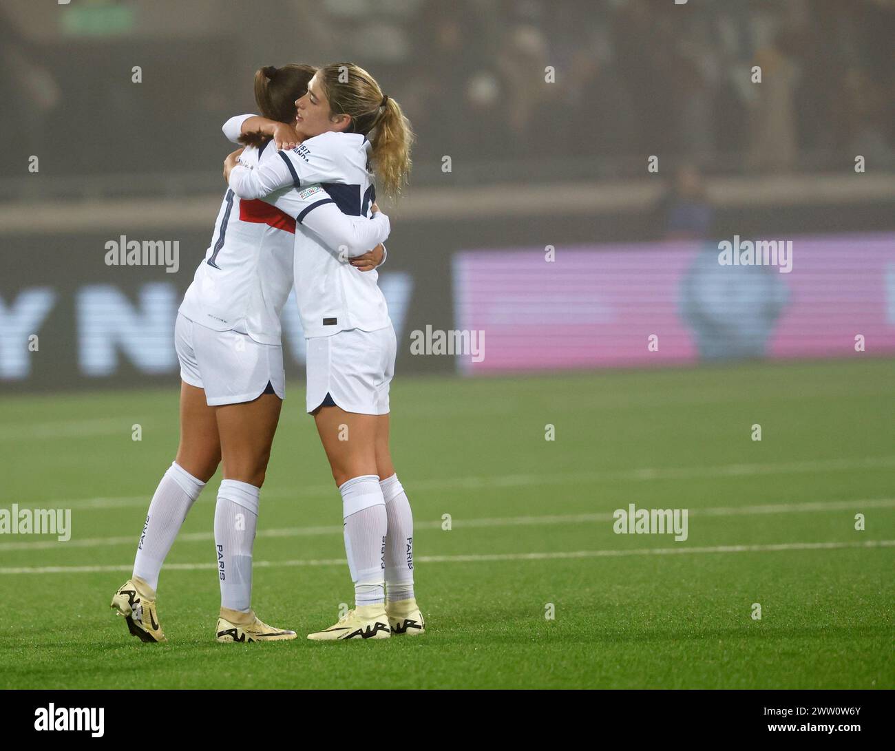 GOTHENBURG, SWEDEN 20240320Lieke Martens and Korbin Albert of Paris hug ...