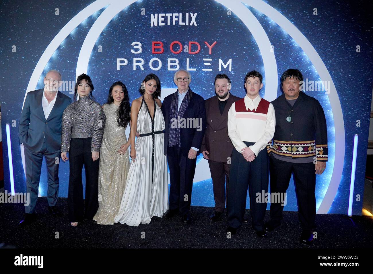 (left to right) Liam Cunningham, Zine Tseng, Eiza Gonzalez, Jess Hong ...