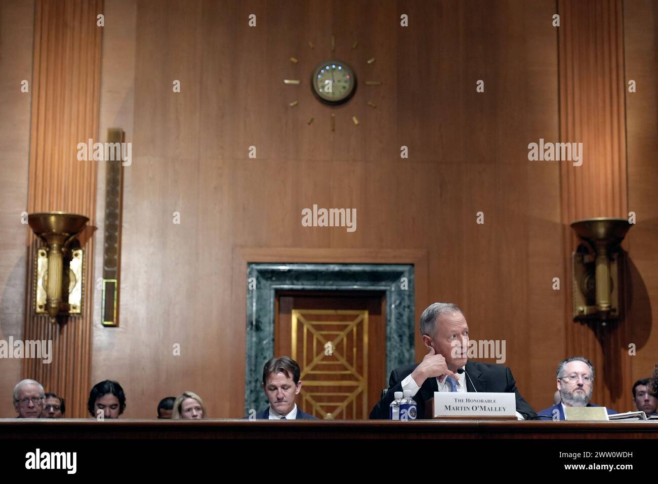 Social Security Administration commissioner Martin O'Malley, center ...