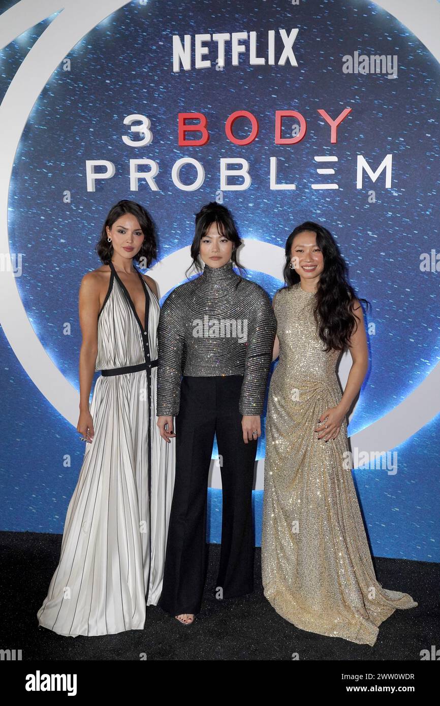 Eiza Gonzalez, Zine Tseng, and Jess Hong attending the special screening of Netflix's 3 Body ...