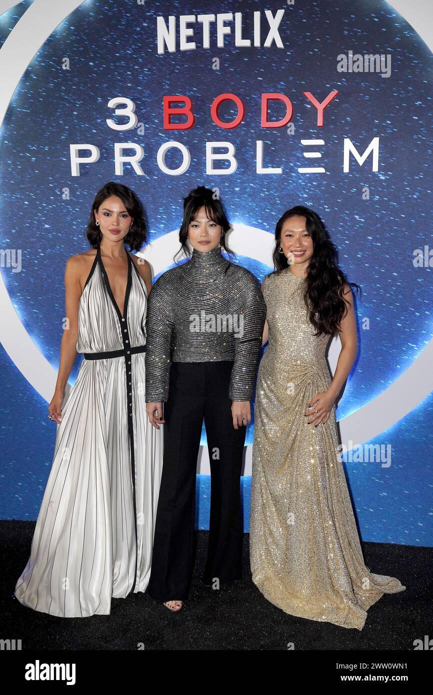 Eiza Gonzalez, Zine Tseng, and Jess Hong attending the special screening of Netflix's 3 Body ...