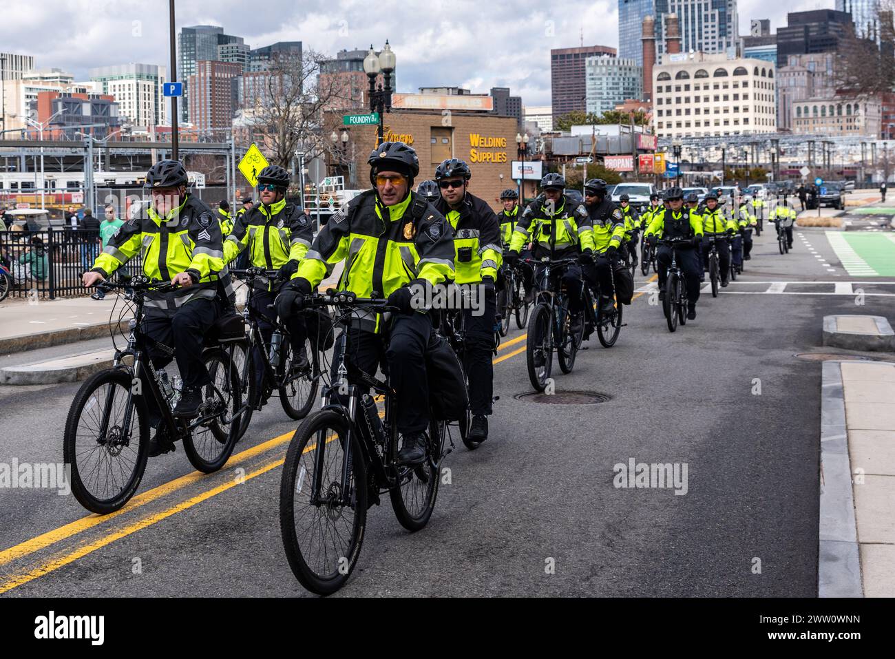 Boston Police bike unit getting ready for the 2024 South Boston St ...