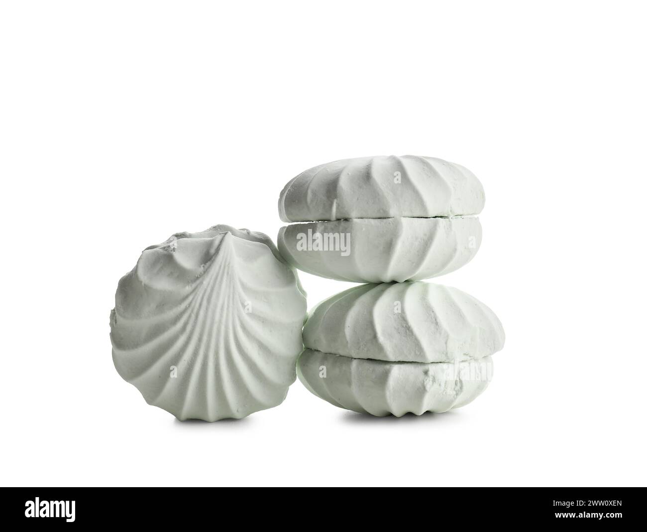 Sweet zefirs on white background Stock Photo - Alamy