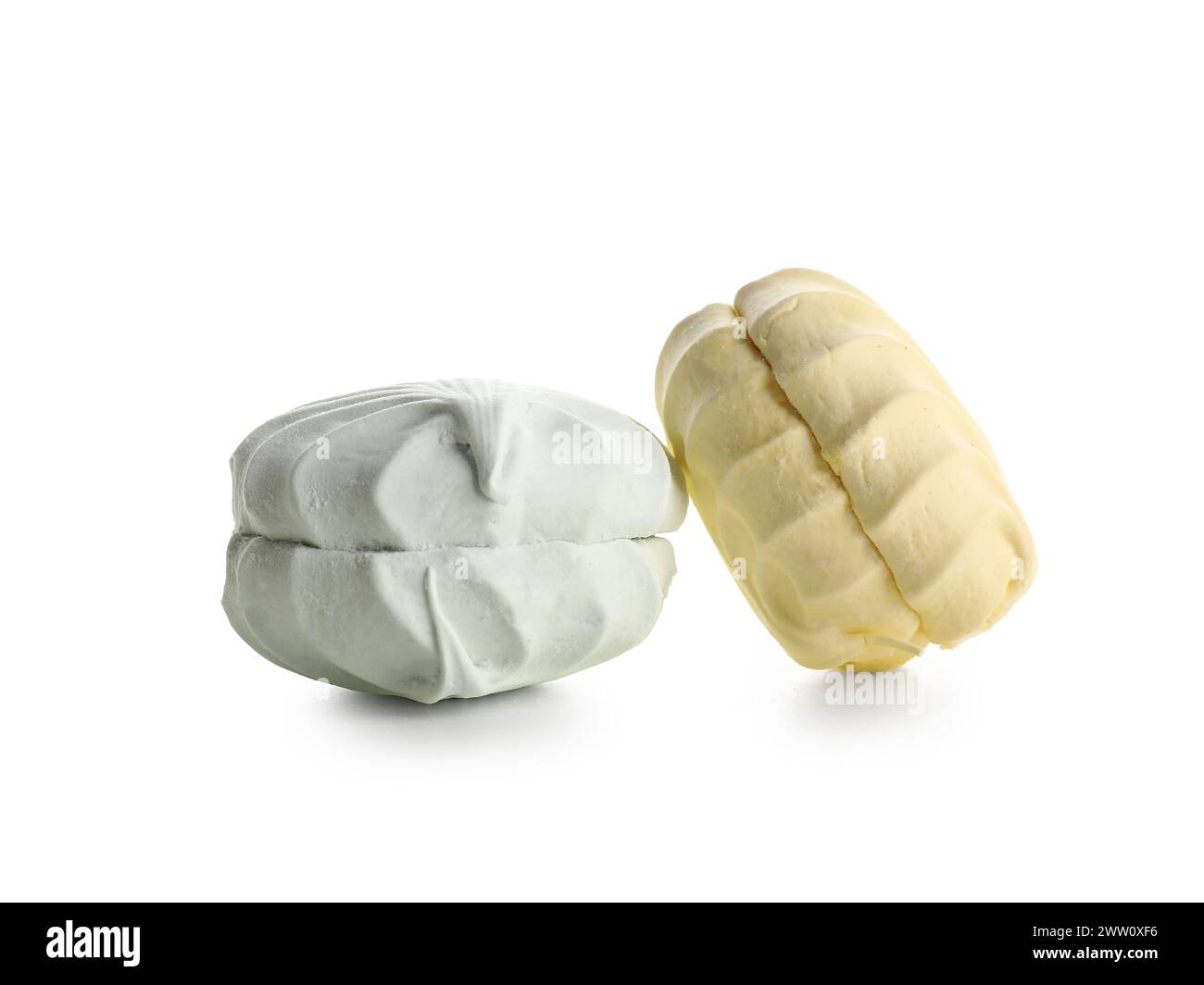 Sweet zefirs on white background Stock Photo - Alamy
