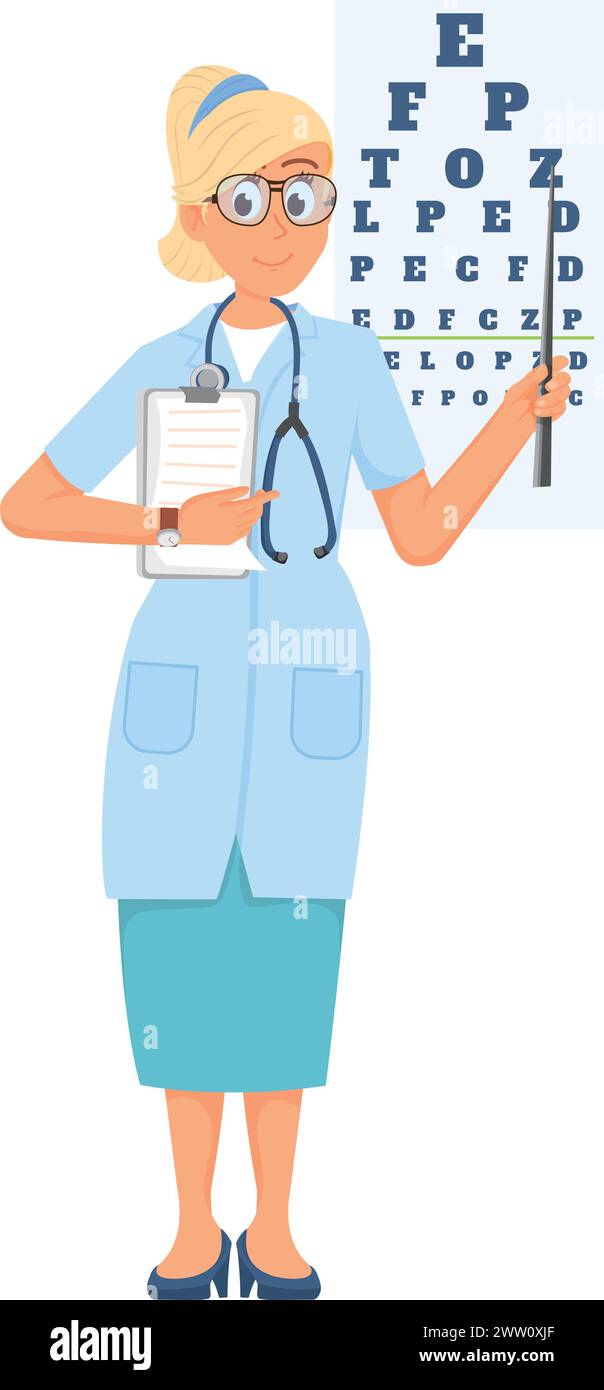 Optician eye test cartoon Cut Out Stock Images & Pictures - Alamy