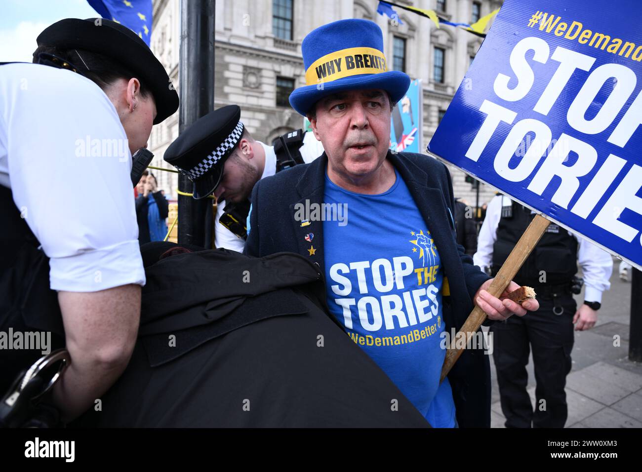London, England, UK. 20th Mar, 2024. Anti-Brexit activist STEVE BRAY ...
