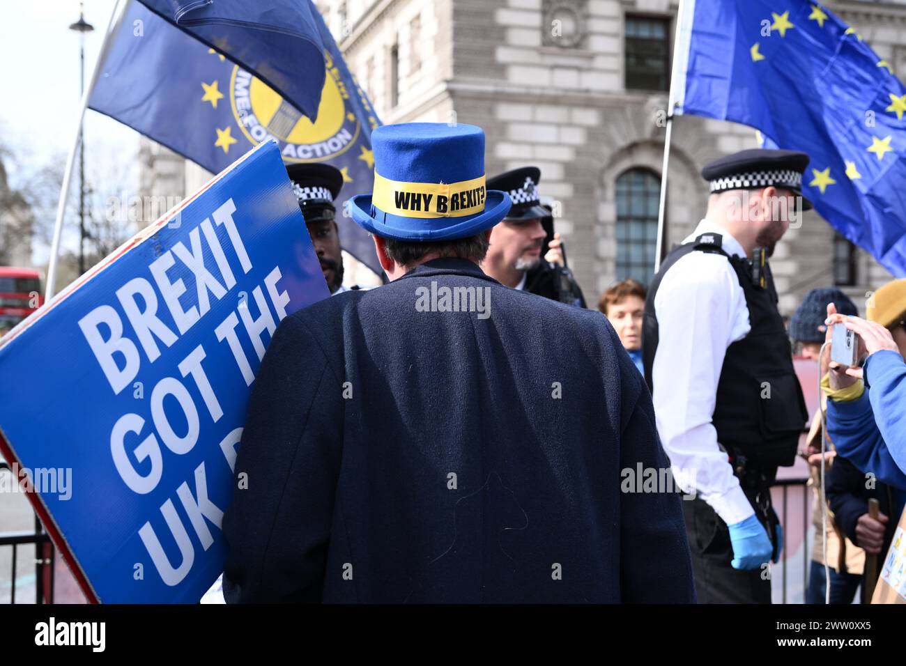 London, England, UK. 20th Mar, 2024. Anti-Brexit activist STEVE BRAY ...