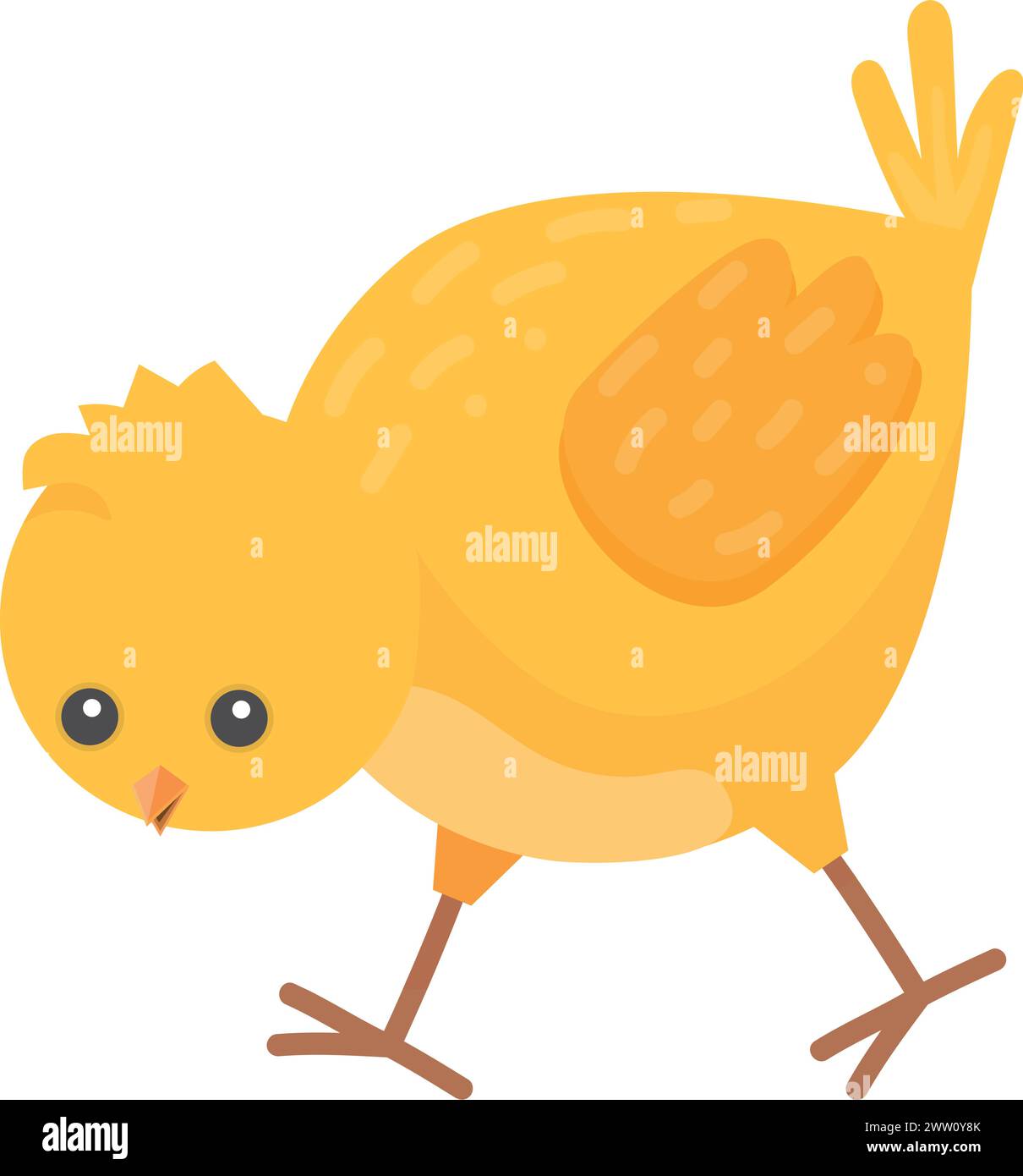 Cute chick walking. Baby chicken bird character Stock Vector Image ...