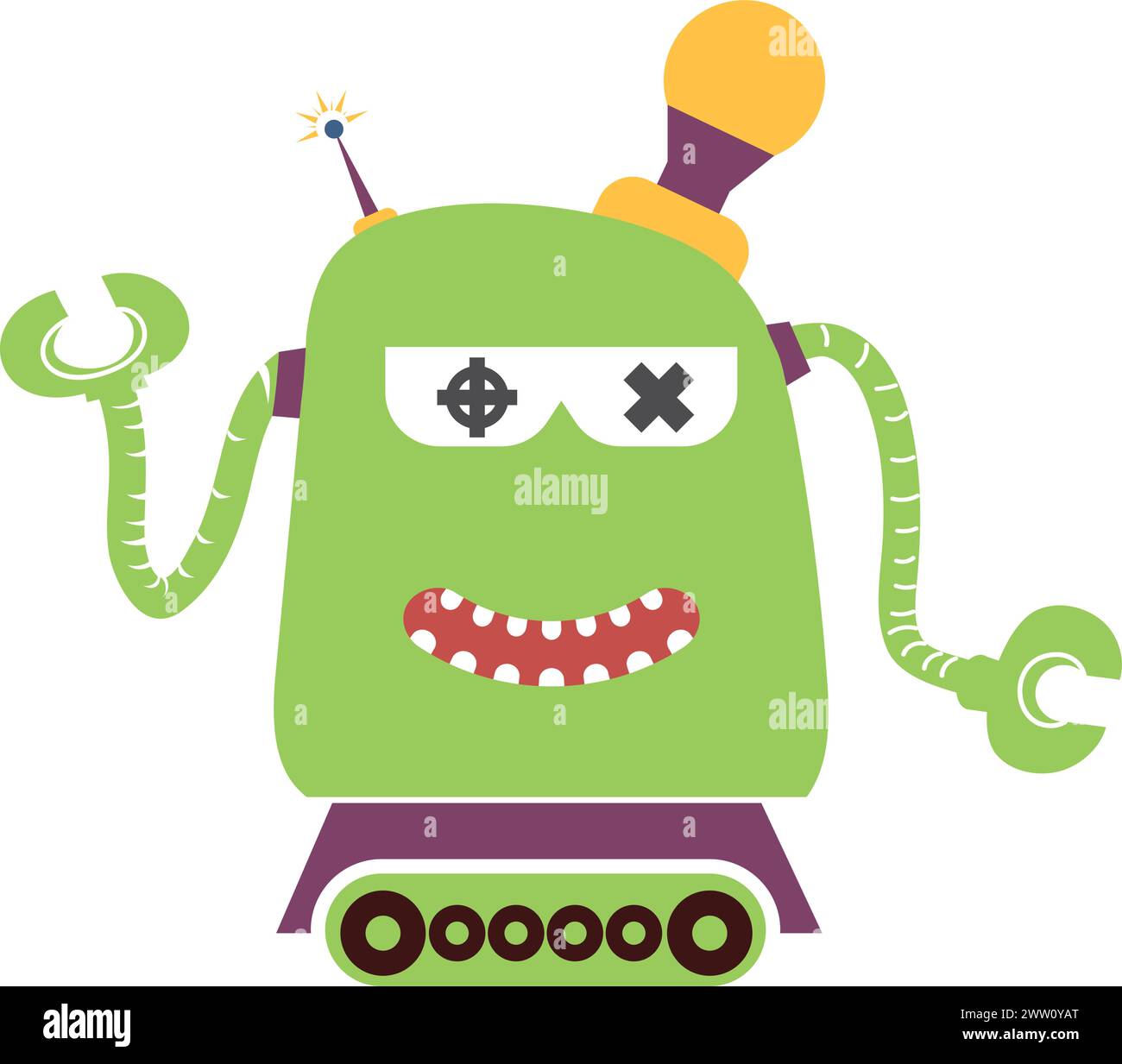 Green robot monster. Funny kid game character Stock Vector Image & Art ...