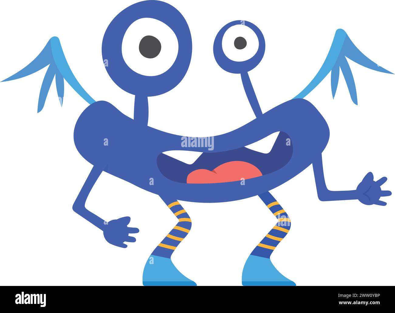 Green alien creature standing Stock Vector Images - Alamy