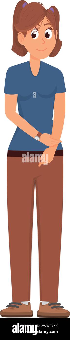 Girl in formal clothes. Young woman cartoon character Stock Vector ...