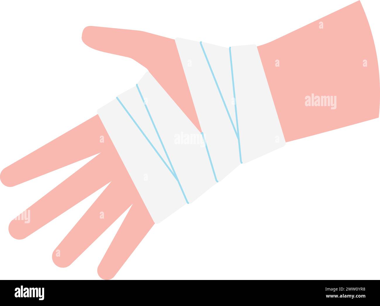Hand injury. Palm in elastic bandage. Wound treatment Stock Vector ...