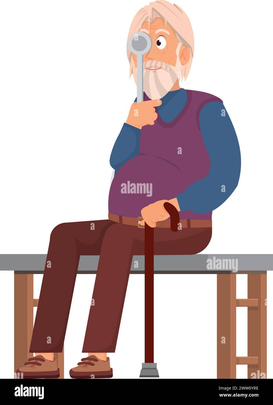 Vision test man eye Stock Vector Images - Alamy