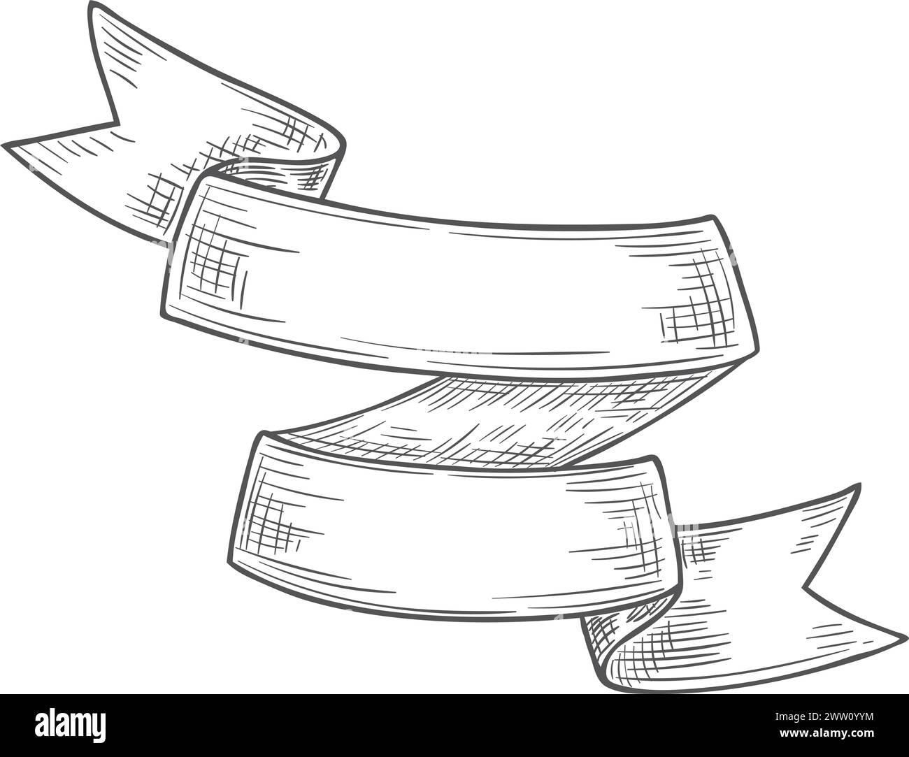 Ribbon banner retro engraving. Decorative blank label Stock Vector ...