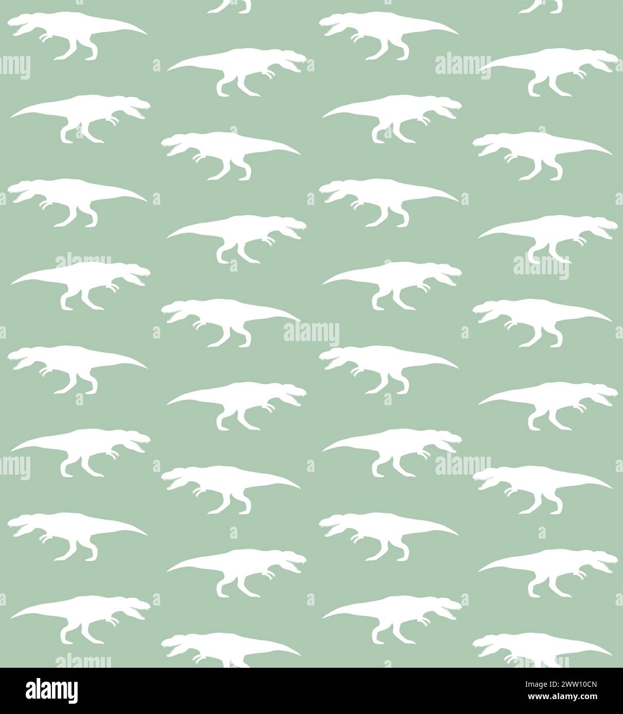 Vector seamless pattern of tyrannosaurus rex dinosaur silhouette ...