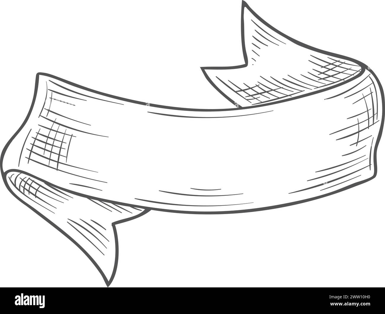 Ribbon banner sketch. Retro label blank template Stock Vector Image & Art - Alamy