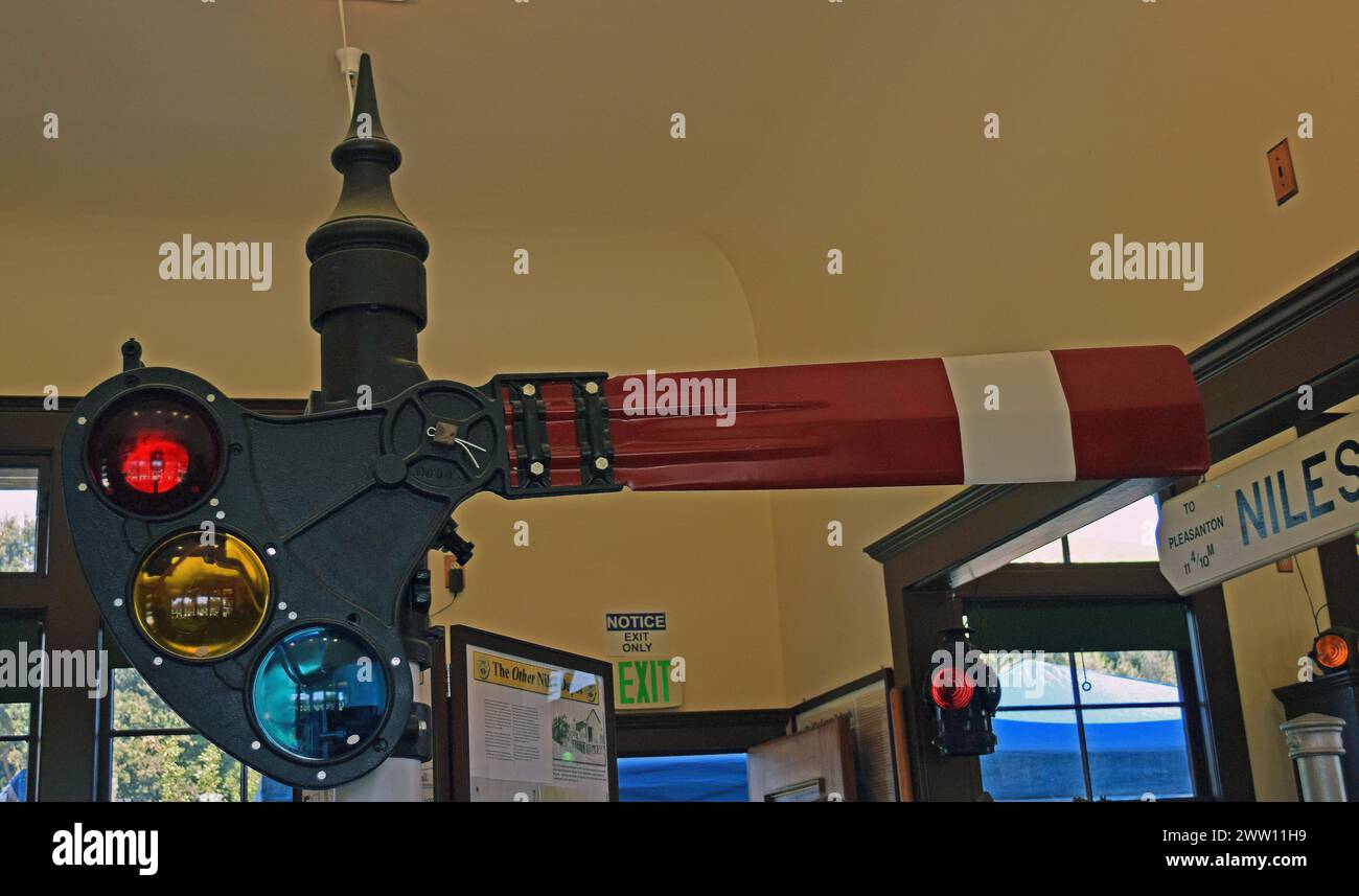 train signal display in the Niles Depot Museum in Niles district of ...