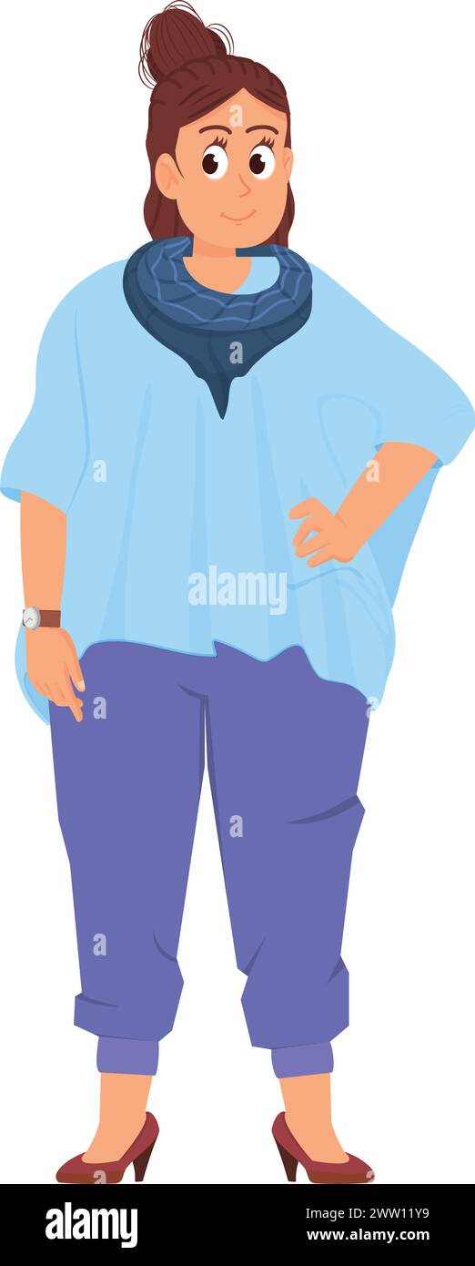 Happy curvy female Stock Vector Images - Alamy