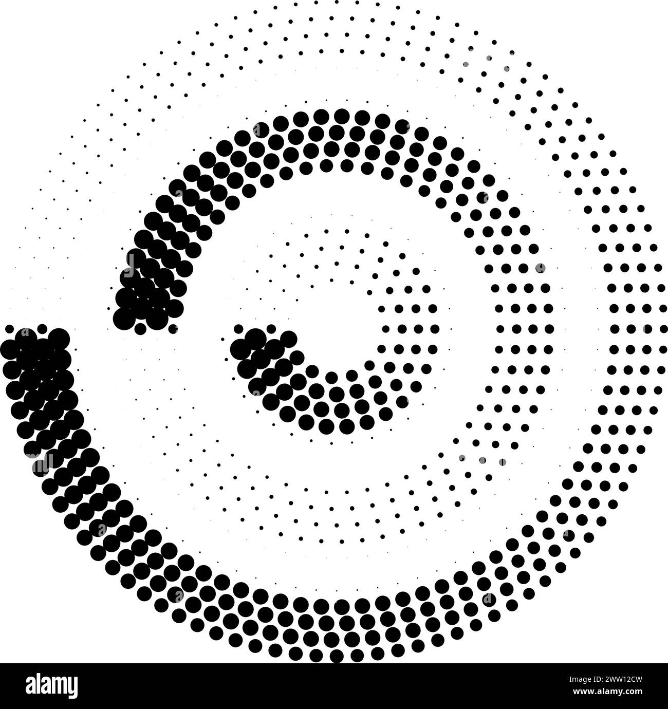 Halftone design background. circle frame dotted background. Round border Icon using halftone ...