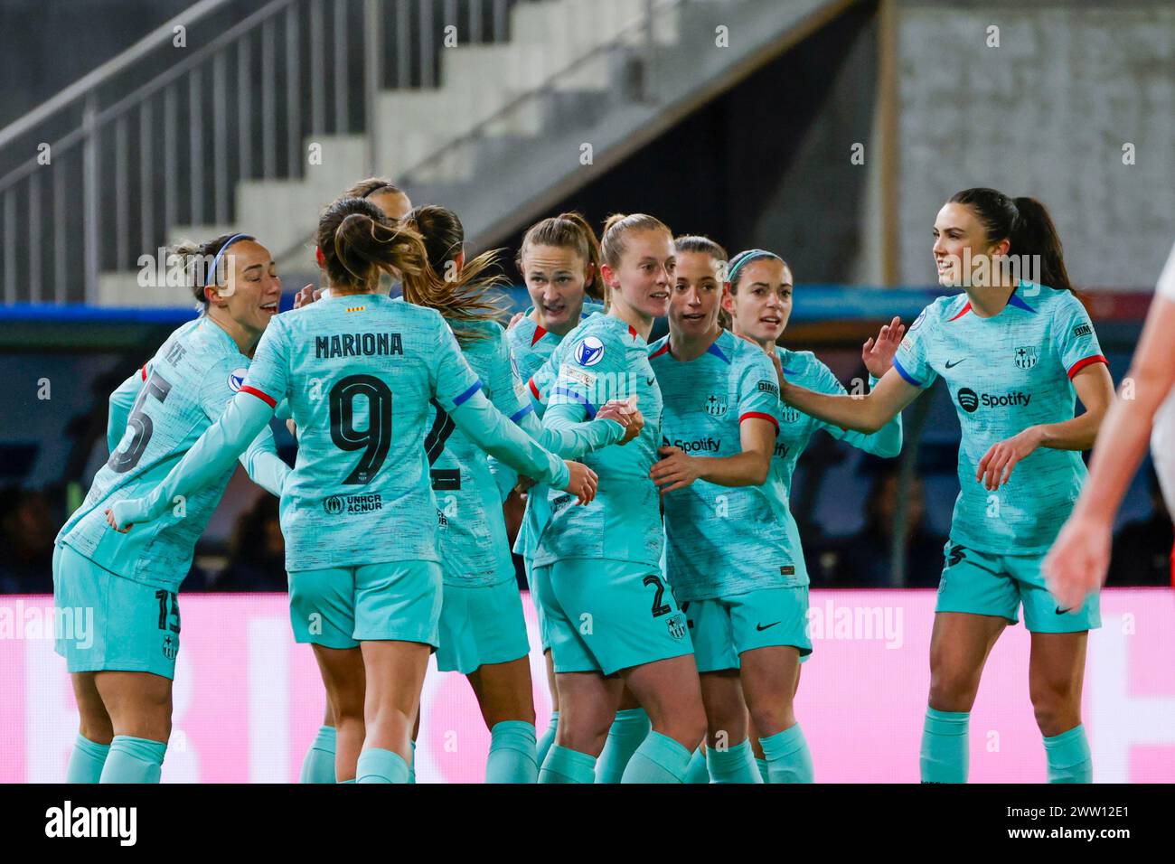 Bergen 20240320.Barcelona cheers after Caroline Graham Hansen scored in ...