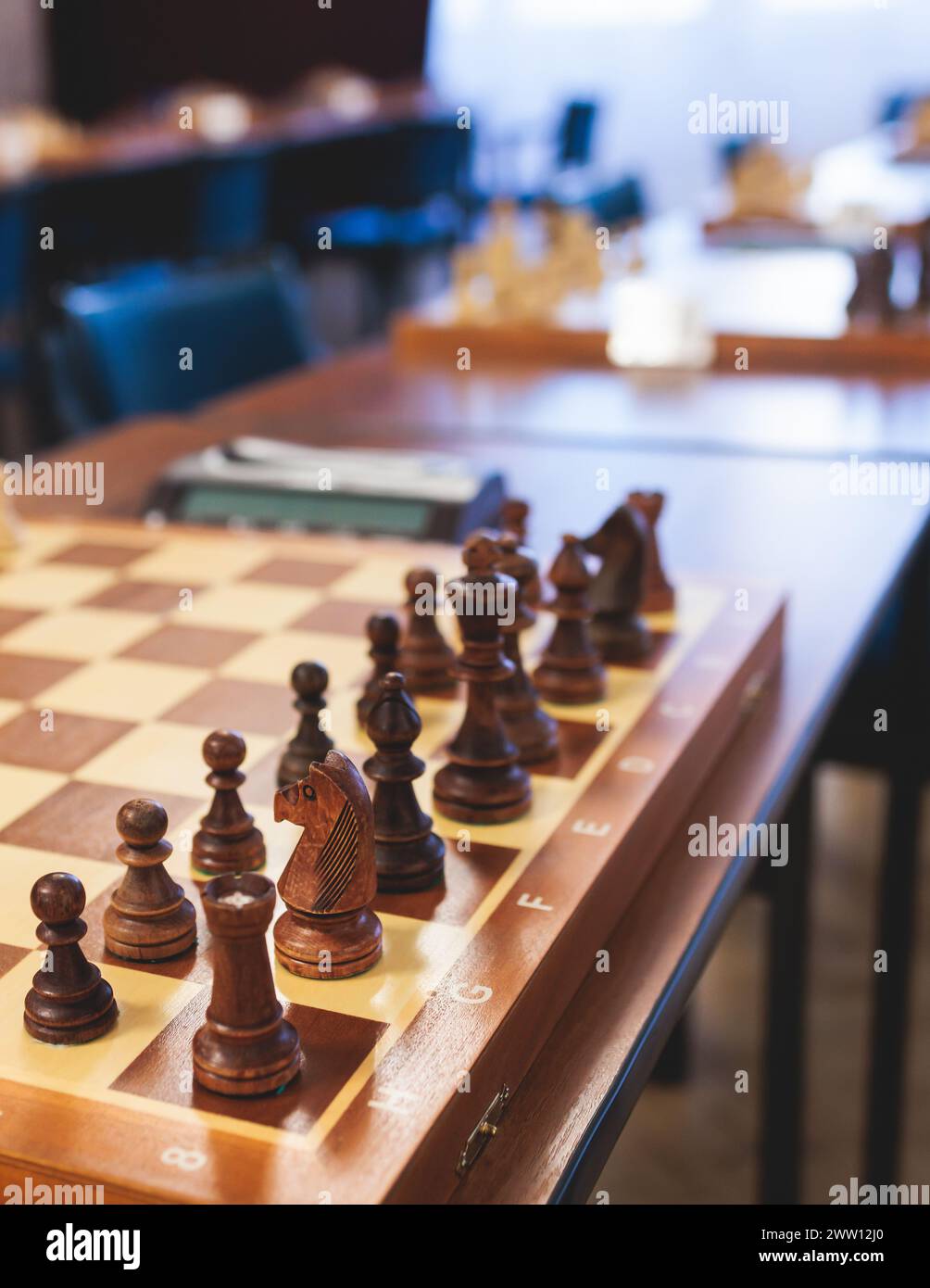 Chess tournament, kids and adults participate in chess match game ...