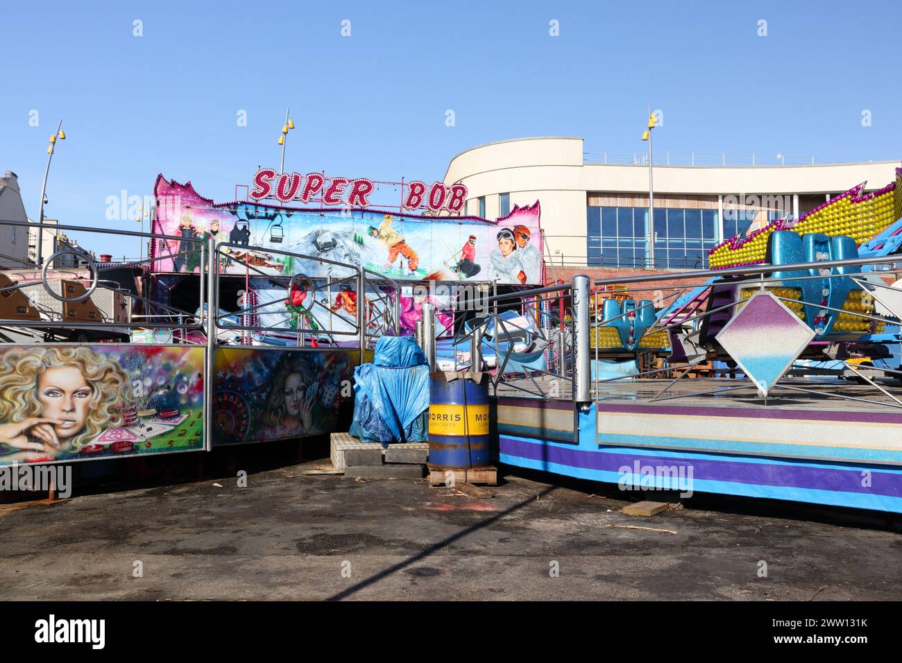 Amusements at Bayside Fun Park in Bridlington, Yorkshire, UK Stock ...