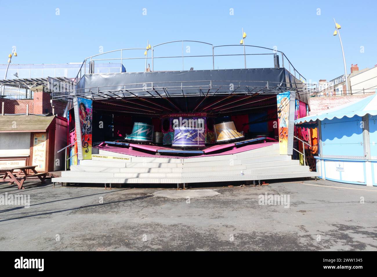 Amusements at Bayside Fun Park in Bridlington, Yorkshire, UK Stock ...