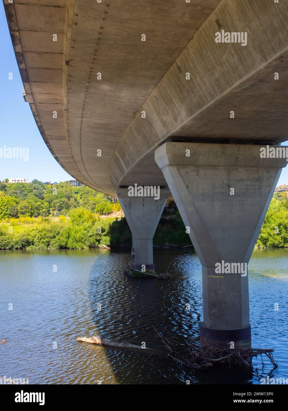 Under A Bridge Over The River Stock Photo - Alamy