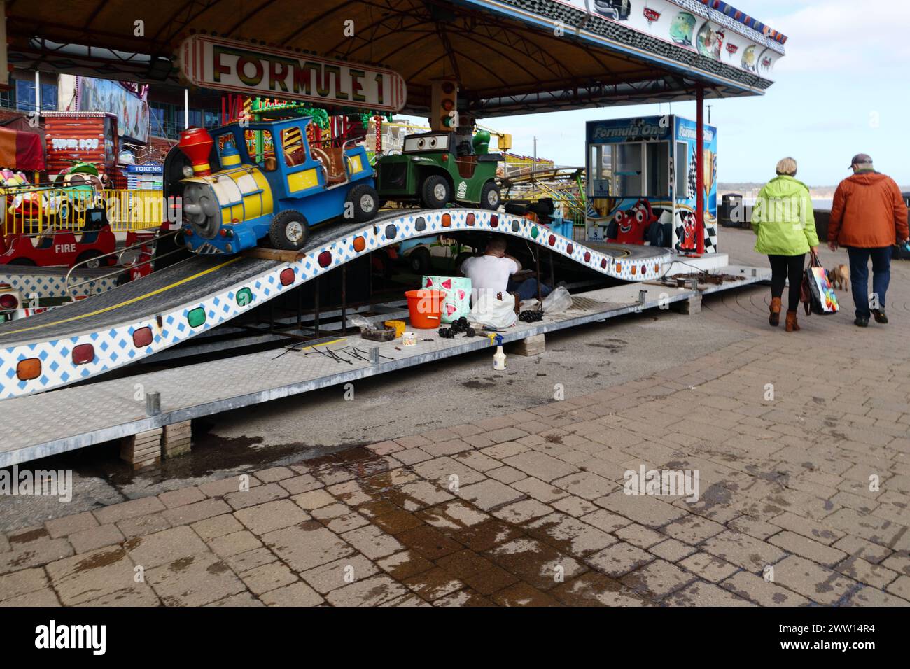 Amusements at Bayside Fun Park in Bridlington, Yorkshire, UK Stock ...