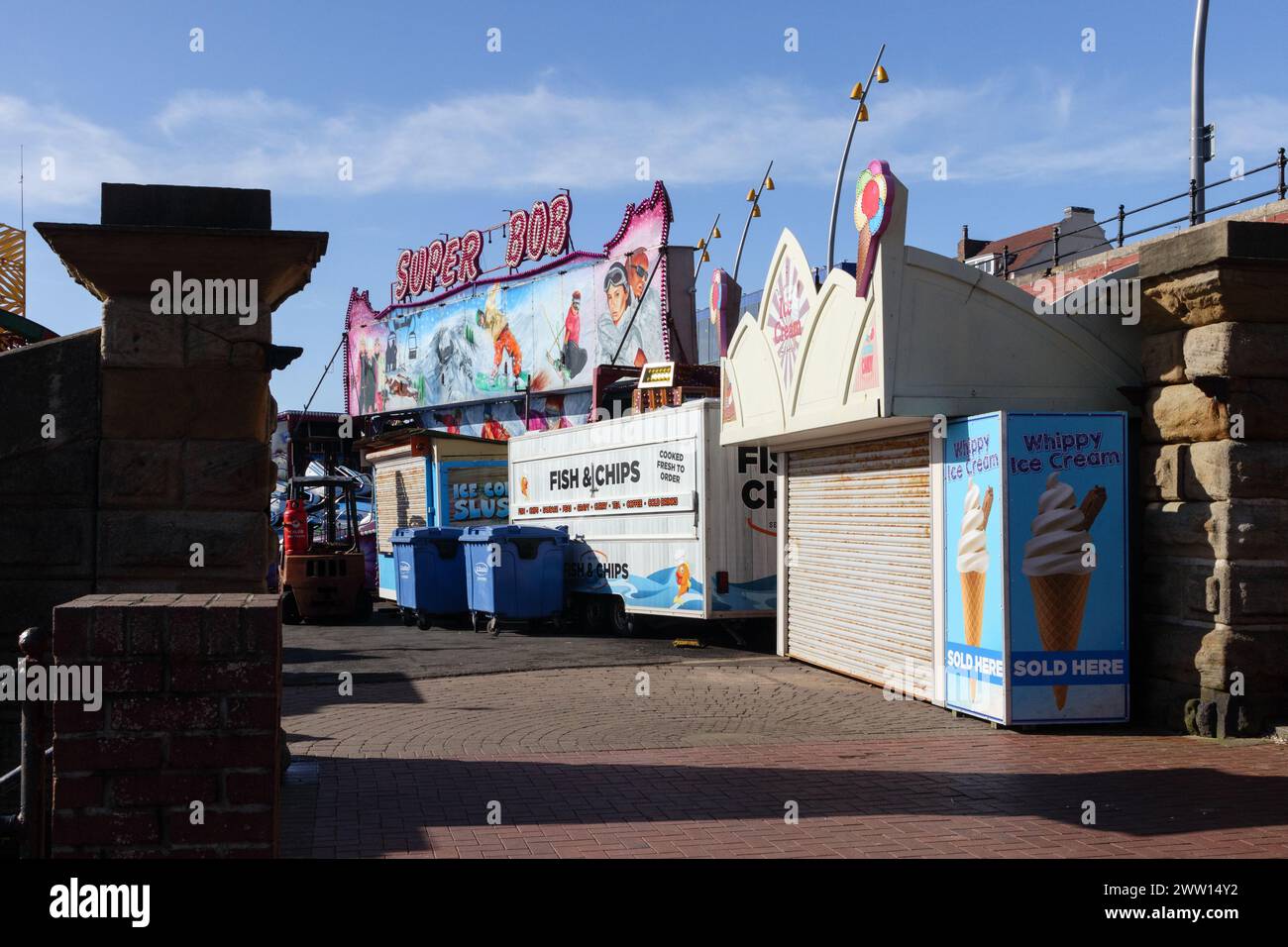 Amusements at Bayside Fun Park in Bridlington, Yorkshire, UK Stock ...